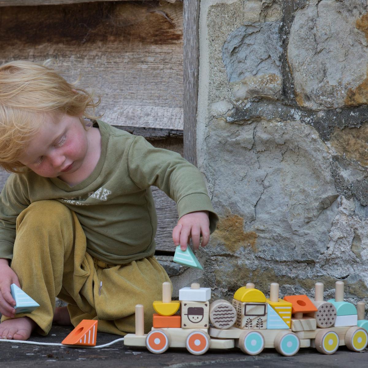 Pull Along Wooden Train | Classic Baby Toys | Hippychick