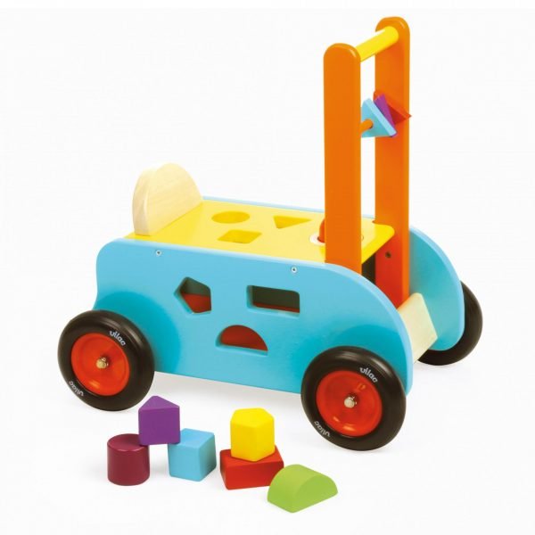 Vilac Wooden Push Along Trolley | Wooden Walker | Hippychick