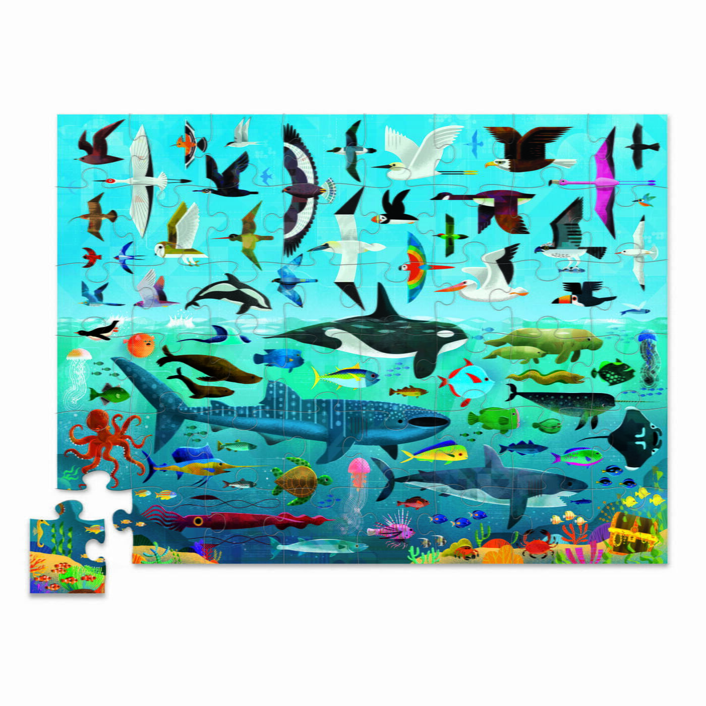 Crocodile Creek 48 Piece Above & Below Puzzles - Hippychick